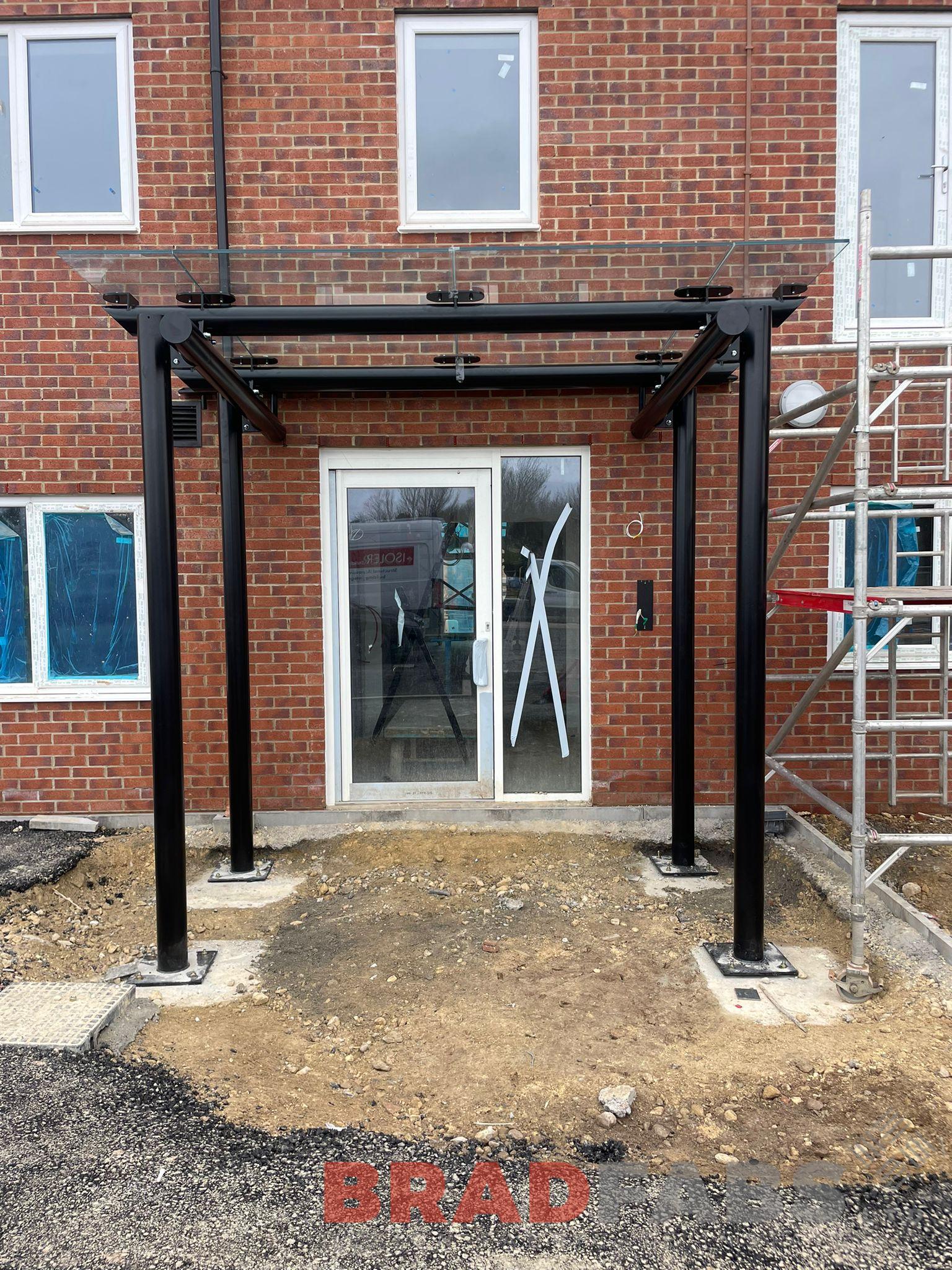 Bradfabs new bespoke canopy with glazed glass panels